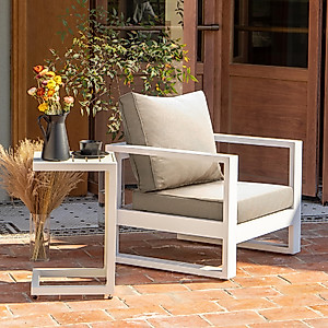 LebenLiebe Patio Furniture Sofa Cushion Set Outdoor Living Deep Seating Cushions Thick Foam Replacement Cushion,23.6x23.6 Inch,Beige