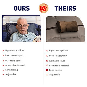 VCOMSOFT Grey Recliner Headrest Pillow, Head Pillow for Recliner Chair, Head Pillow for Sofa, Recliner Neck Pillows, Recliner Neck Pillow, Bone Neck Pillow, Couch Neck Pillow