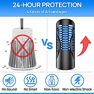 Meilen Fruit Fly Traps for Indoor - Quiet Bug Zapper and Mosquito Killer - Effective Against Mosquitoes, Gnats, and Other Insects - Silent Operation for Peaceful Sleep - 1 Trap + 5 Glue Cards Included