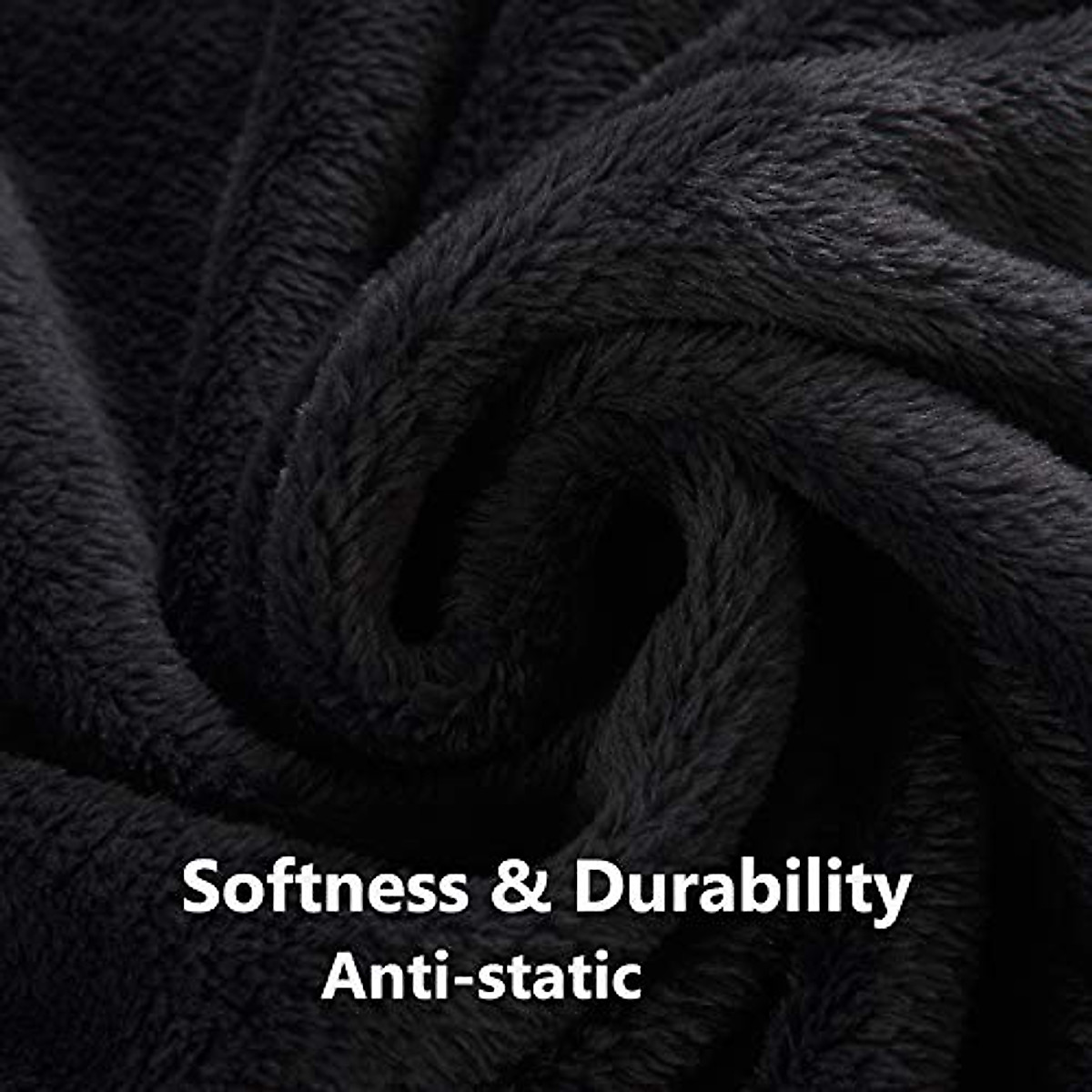 Hokly Soft Blanket Twin Size for All Season Warm Fuzzy Throw Blankets for The Bed Sofa Thermal Lightweight 350GSM Dark Grey 66"*90"