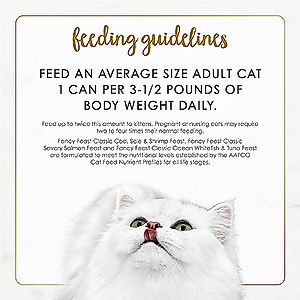 Purina Fancy Feast Seafood Classic Pate Collection Grain Free Wet Cat Food Variety Pack - (30) 3 oz. Cans