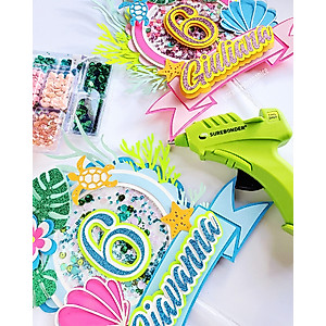 Surebonder Ultra Low Temperature Cool Shot Mini Glue Gun, Compact Size, Extra Safe at 10 Watts, Bonds Delicate Materials Like Paper, Fabric, Foam, Flowers, 12 Sticks Included (Plus Series KD-160FKIT)