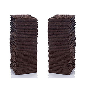 Simpli-Magic 79221 Brown Cotton Washcloths, 12"x12", 24 Count