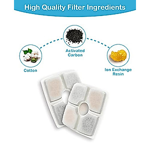 Veken 8 Pack Replacement Filters for 84oz/2.5L Automatic Pet Fountain Cat Water Fountain Dog Water Dispenser