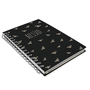 Studio Oh! Medium Spiral Notebook 5.75" x 8.75", Cute Cover Daily Planner, Hardcover Journal Notepad, 160 Page Lined Paper, 100 GSM Paper Weight, Lay-Flat Binding for Journaling, Blessed Bee Kraft