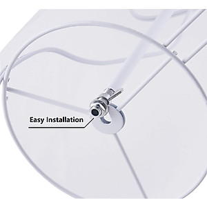 Floor Lamp for Living Room Bedrooms, Contemporary Floor Lamps with White Cloth Fabric Shade, Soft Standing Light Corner Lighting