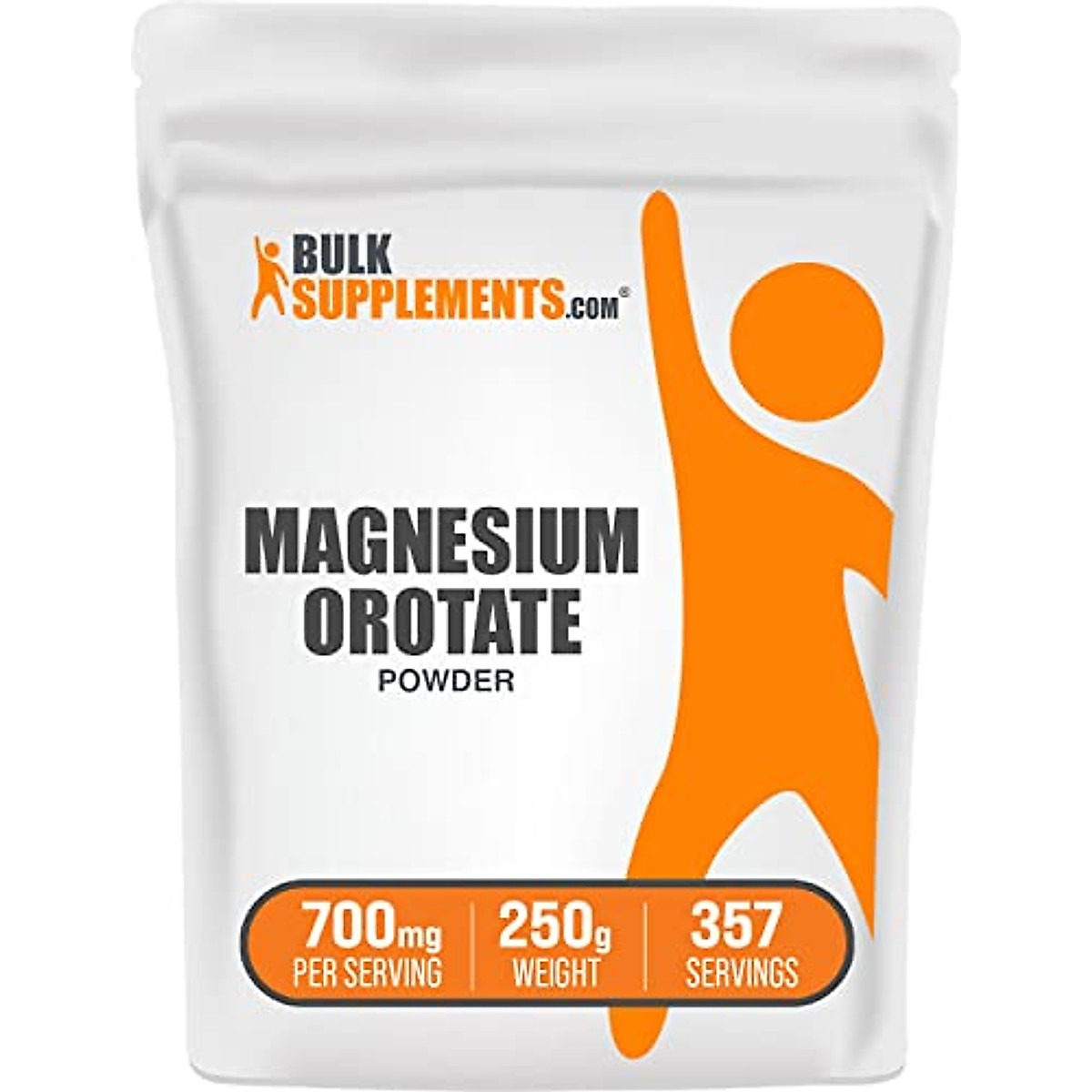 BulkSupplements.com Magnesium Orotate Powder - Magnesium Supplement, High Absorption Magnesium, Magnesium Orotate Supplements - Gluten Free, 700mg (49mg of Magnesium) per Serving, 250g (8.8 oz)