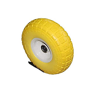 Kunhua 11-pu-y-dh-16p 4.10/3.50-4" Flat Free Hand Truck/Utility Tire, 2.25" Offset Hub, 5/8" Ball Bearings, 10" Tire Diameter,knobby Tread