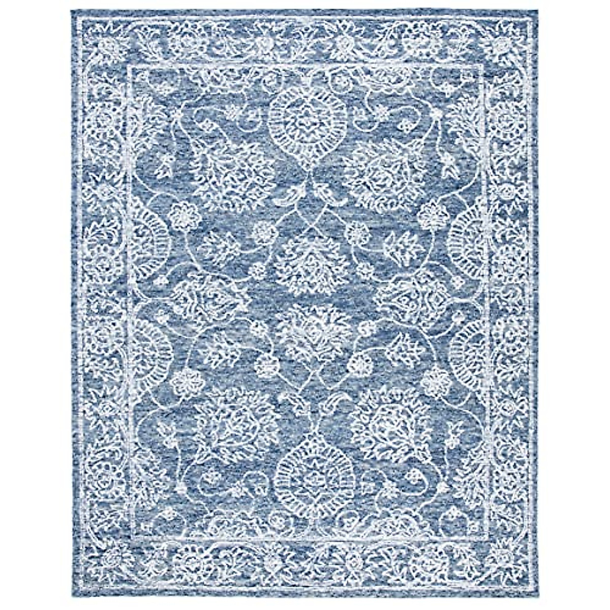 Safavieh Metro Collection 8' x 10' NaturalBlue MET806M Handmade Premium Wool Living Room Dining Bedroom Area Rug