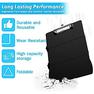 Nursing Clipboard Foldable Clipboard Medical: Nursing Edition Cheat Sheets Aluminum 3 Layers Foldable Clipboard Nursing Pocket Size Profile Clip Nurse Clipboard Notepad for Nurses Students and Doctors