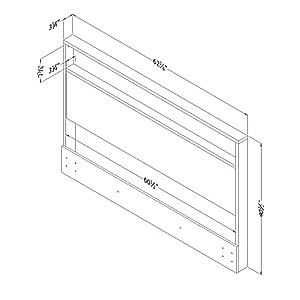 South Shore Holland Headboard (54/60''), Full/Queen, Natural Walnut