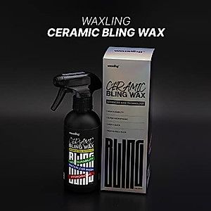 WAXLING Ceramic Bling Wax | Hybrid Solutions Ceramic Coating for Cars | Spray and Wash and Car Wax Detailing Kit | Multi-purpose Waterless Car Wash, Windshield Cleaning Tool, Tire Shine Hydrophobic Coating (Pack of 1, 9 oz.)