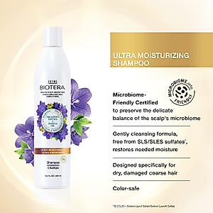 Biotera Ultra Moisturizing Shampoo | Hydrates Dry, Damaged, Coarse Hair | Microbiome Friendly | Vegan & Cruelty Free | Paraben & Sulfate Free | Color-Safe | 32 Fl Oz