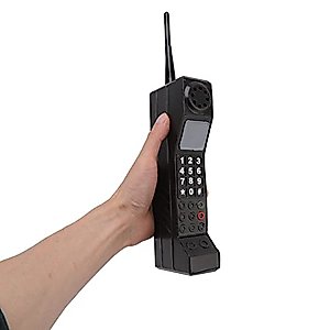 Haofy Brick Cell Phone Ornament, Vintage Cellphone, Retro Old Fashioned Cell Phone Model, Iron Vivid Brick Mobile Phone Model Photography Props for Home Living Room Decor Desktop Decoration(Black)