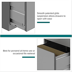 Scranton & Co 3 Drawer Metal Vertical File Cabinet with Lock Arctic Silver