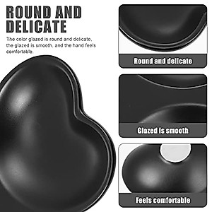UPKOCH Jewelry Display Box Ceramic Heart Shaped Salad Plate Food Candy Dessert Platter Porcelain 3- Section Tray for Dried Fruits Nuts Candies Black Heart Shaped Cupcake Pan
