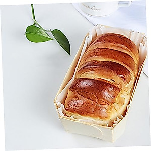 Cabilock 10pcs Wooden Toast Box Cake Mold Toaster Oven Pan Disposable Baking Pan Rectangular Bread Pan Food Storage Box Loaf Tin Cake Baking Pan Non-stick Toast Plates Cake Baking Tray Tray