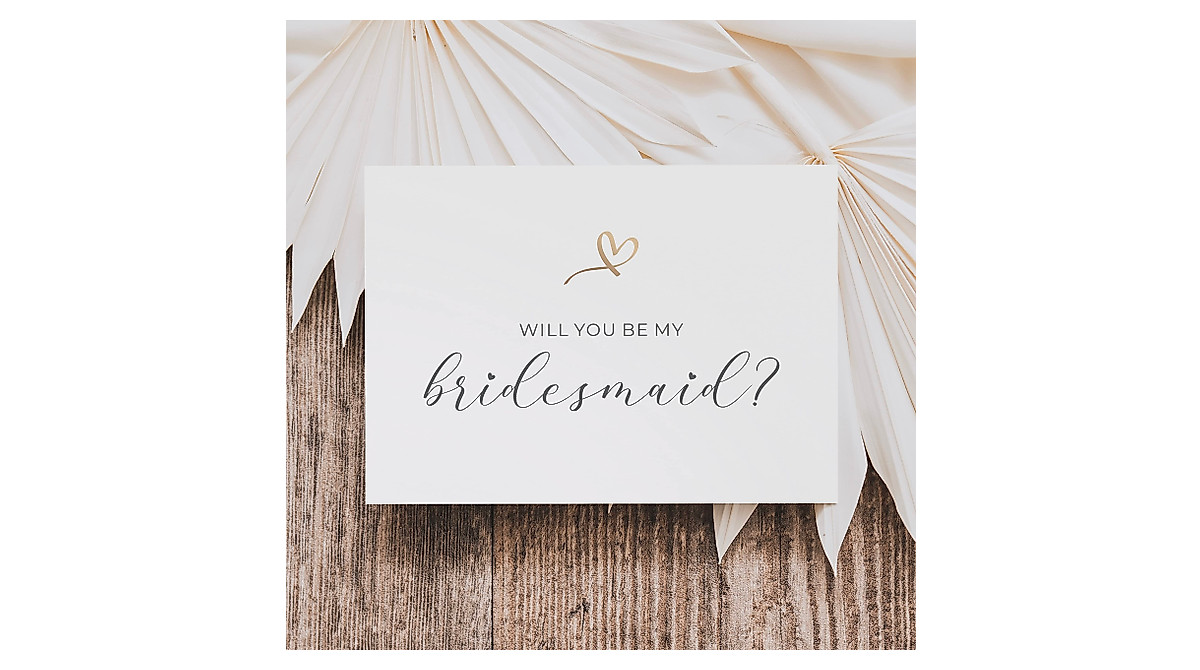 Elegant Bridesmaid Cards with Gold Heart - Olive & Emma