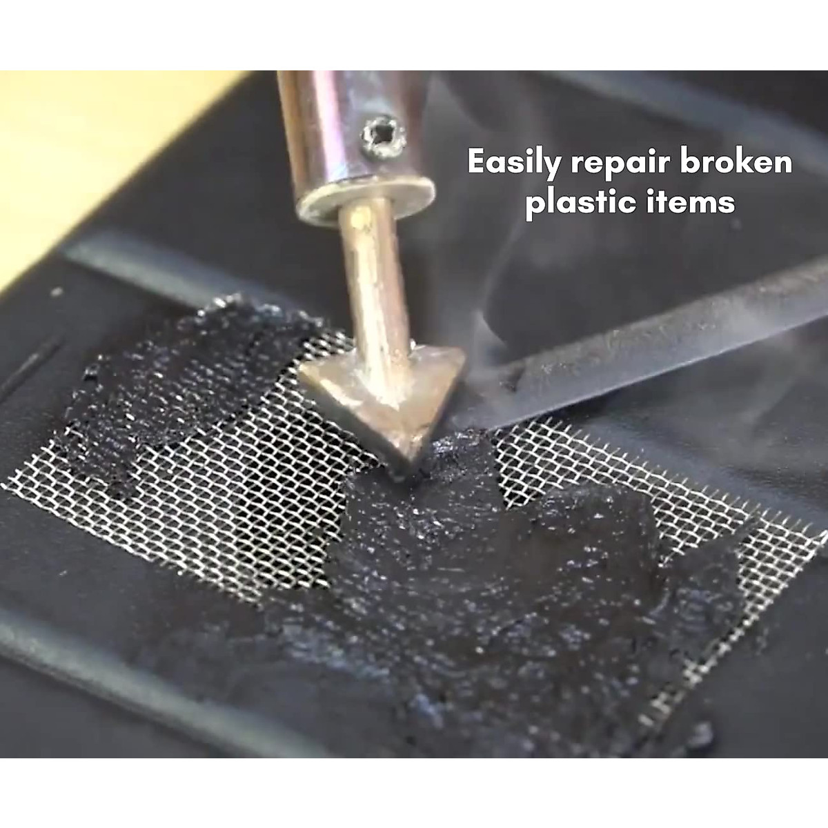 Massca Plastic Welding Kit with Plastic Welder, Rods, Reinforcing Mesh, Hot Iron Stand, and Wire Brush - Plastic Bumper Repair Kit DIY Arts, Crafts & Professional Surface Repair, Portable 80 Watt