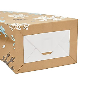 36 Pack Winter Snowflake Gift Bags, Small Christmas Paper Treat Bags for Holiday Party Favors (5 x 8.7 x 3.2 In)