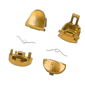 kwmobile Controller Button Replacement Set - Compatible with Playstation 4 Pro / PS4 Slim Controller (Gen 2) - Custom Aluminum Metal Repair Parts