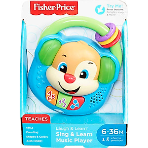 Fisher-Price Baby & Toddler Toy Laugh & Learn Sing & Learn Music Player Pretend Radio with Lights & Songs for Infants Ages 6+ Months