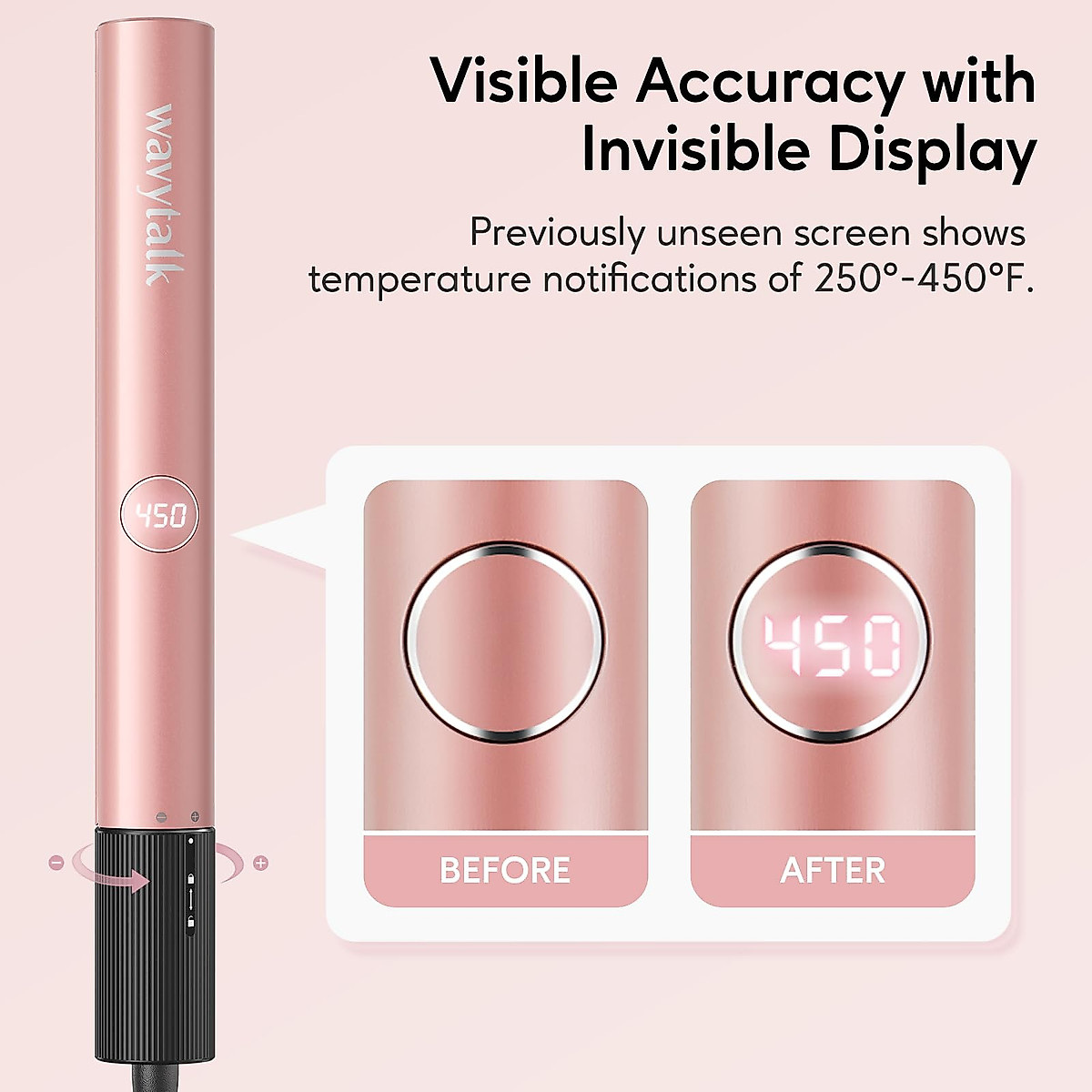 Wavytalk Hair Straightener and Curler 2 in 1, 1" Titanium Flat Iron 250°F-450°F Temperature for All Hairstyles, Salon Professional Flat Iron Reduce Hair Damage, Dual Voltage