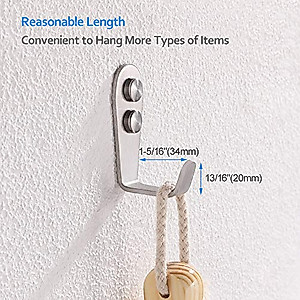 Angle Simple Robe and Towel Hook 5 PCS, SUS304 Stainless Steel Hook Pack, Bath Towel Coat Backpack Hook, Kitchen Garage Hook, Grilling Tools Hanger, Brushed Nickel