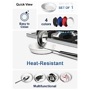 LE TAUCI Ceramic Spoon Rest for kitchen, 4.8 Inches Spoon Holder for Stove Top, Coffee Spoon Rest, Spoon Cradle, Kitchen Basics, Kitchen Accessories For Utensils, Set of 1, True White