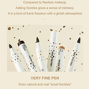Natural Freckle Pen - 2Pcs for Different Color, Light Brown & Dark Brown, Long Lasting Waterproof Neutral Lightweight Freckle Makeup Tool
