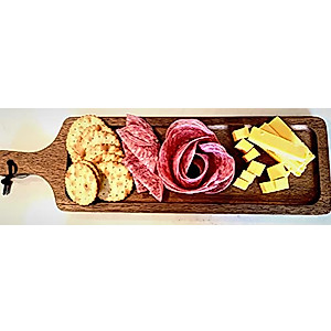 All Walnut Wood Cutting Board with handle dark walnut great for serving Deli Meats and Cheeses and all accompaniments for your parties and gatherings