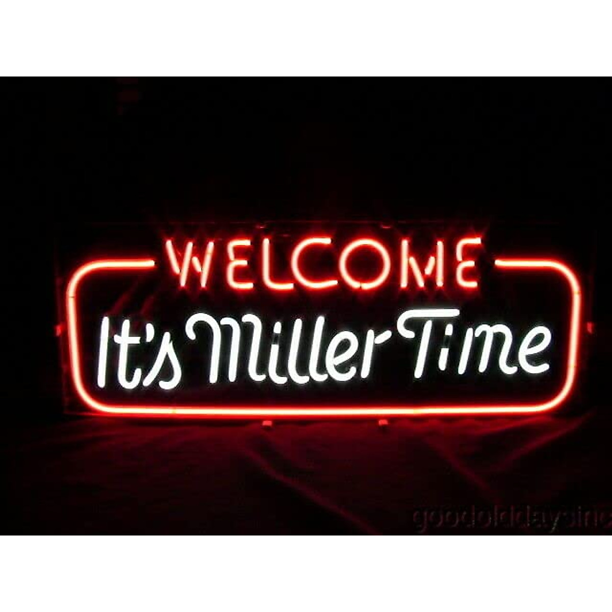 Queen Sense 20"x16" Welcome It's Miller Time Neon Sign Light Man Cave Bar Pub Beer Gift Neon Lamp A120WIMT