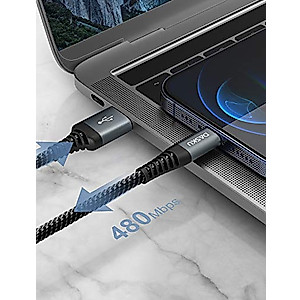 Dasku Lightning Cable 3ft 3Pack Nylon Braided Heavy Duty iPhone Charger Cable Cord Black Compatible with iPhone 14/13 / 12/11 / Pro Max/X/Xs Max/Xr /8 Plus/ 7 Plus/ 6S Plus / 6 Plus/iPad Mini/Air