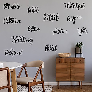 12 Pieces Vinyl Wall Quotes Stickers Inspirational Wall Decals Inspirational Saying Home Decals for Walls Peel Stick Motivational Decor Wall Sticker for Office Classroom Teen Dorm (Fresh Style)