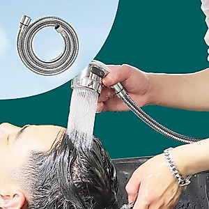 2 Packs Shampoo Bowl Hose, 1/2" Thread to 1/4" Thread Nut Stainless Steel Shampoo Hose for Professional Salon Shampoo Bowl, Sink Faucet and Sprayer Head Replacement Part