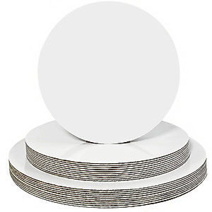 ONEMORE 30-Pack White Cake Board Rounds,Circle Cardboard Base Boards, 8, 10 and 12-Inch. Perfect for Cake Decorating, 10 of Each Size (White,30)