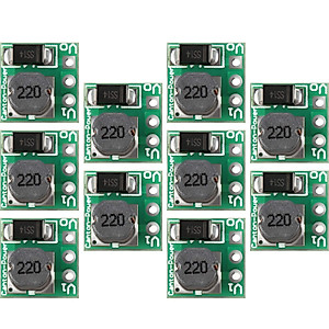 Weewooday DC-DC Step up Power Module Output Voltage 5V Boost Converter 1.5v 1.8v 2.5v 3v 3.3v 3.7v 4.2v to 5v Regulator Voltage Boost Converter Board(10 Pieces)