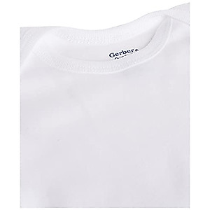 Gerber Unisex Baby 5-Pack Short Sleeve Variety Onesies Bodysuits Short Sleeve White 6-9 Months