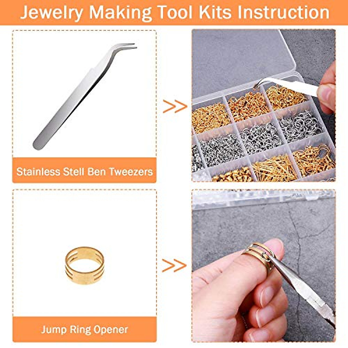 Anezus Earring Making Kit with Earring Hooks Findings, Earring Backs Posts, Jump Rings for Jewelry Making Supplies, 2320Pcs