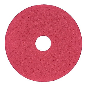 Boardwalk Buffing Floor Pads, 17" Diameter, Red, 5/Carton