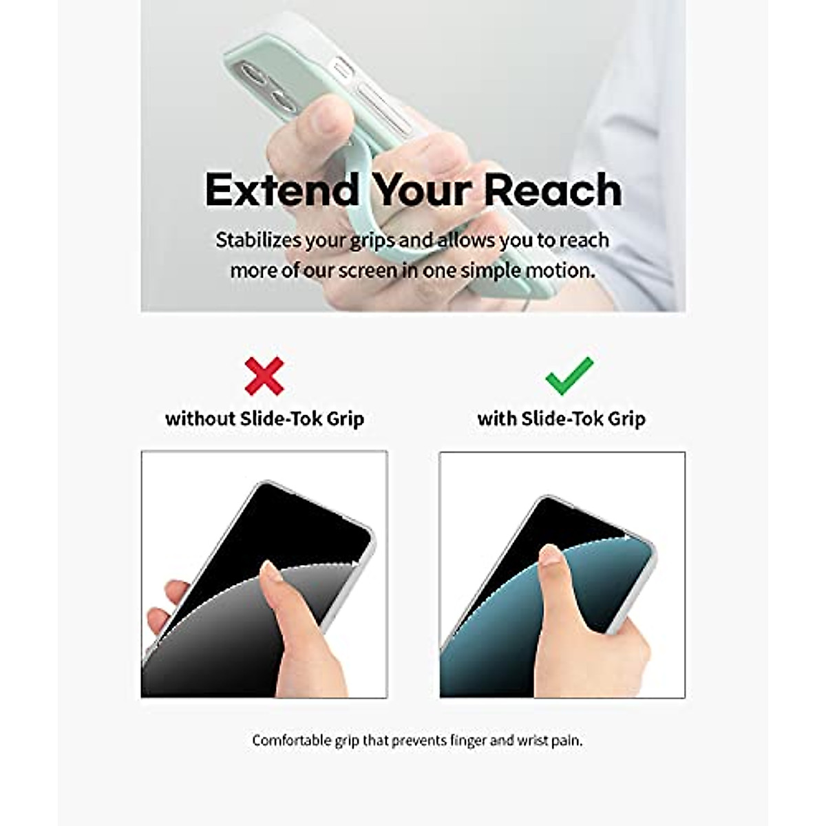 Goospery SlideTok Phone Grip Strap [4-Pack] Silicone Portable Telescopic Finger Strap Bracket Kickstand Universal Mobile Phone Stand Holder for Most Smartphone and Tablets