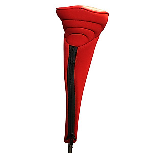 New Red Zipper #3 Wood Leatherette Neoprene Golf Club head cover Snug Fit for Woods up to 200cc Headcover prevents Scratching Chipping Clanking