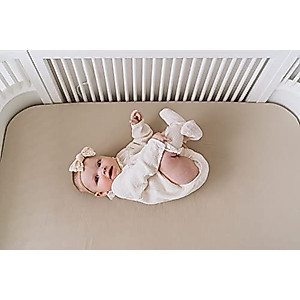 Little Babes 100% Organic Cotton Muslin Crib Sheet | Soft Fitted Crib Sheet for Standard Crib Mattress or Toddler Mattress | Breathable Sheets |Neutral Crib Sheets| Included: Bunny Comforter| Cream