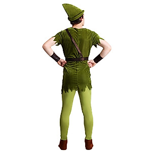 Fun Costumes Adult Plus Size Peter Pan with Hat, Shirt, Tights, Belt/Harness and Wrist Cuffs 2X