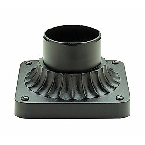 TRANS GLOBE Lighting 100 BK Outdoor Canby 5.5" Post Base Mount, Black, 3" Diameter at mounting Bracket
