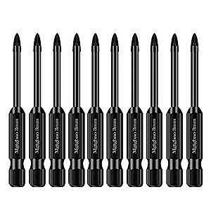 Mgtgbao 8PC Concrete Drill Bit Set，10pc 3mmMasonry Drill Bits for Tile,Brick, Plastic and Wood,Tungsten Carbide Tip Best for Wall Mirror and Ceramic Tile on Concrete and Brick Wall