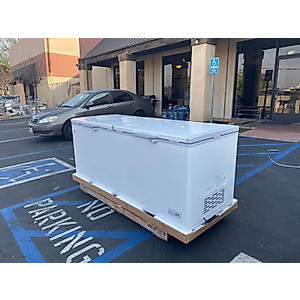 Commercial Freezer Chest freezer 24 cubic feet, 77 inches Long, ice cream freezer large capacity, NSF certified, White Solid 2 door w Storage Baskets XF-750 dup1