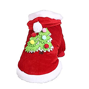 Pet Clothes Small Christmas Hoodie Tree Clothes for Medium Dogs Classic Shirt Stretchy Vest Doggy Tee Tank Top Apparel Outfits