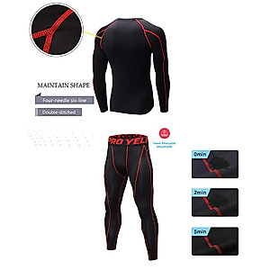 Minghe Mens Thermal Underwear Base Layer Men Cold Weather Gear Thermal Shirt and Pants Sports Long Johns Set, Black Black Line, Medium