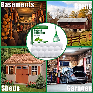 SEEKBIT 15 Pack White Rodent Repellent Peppermint Oil to Repels Mice and Rats Spider and Other Rodents, Rat Repellent for Home Garages RV Closets Trucks Car Engines, Mouse Deterrent for Keep Mice Out